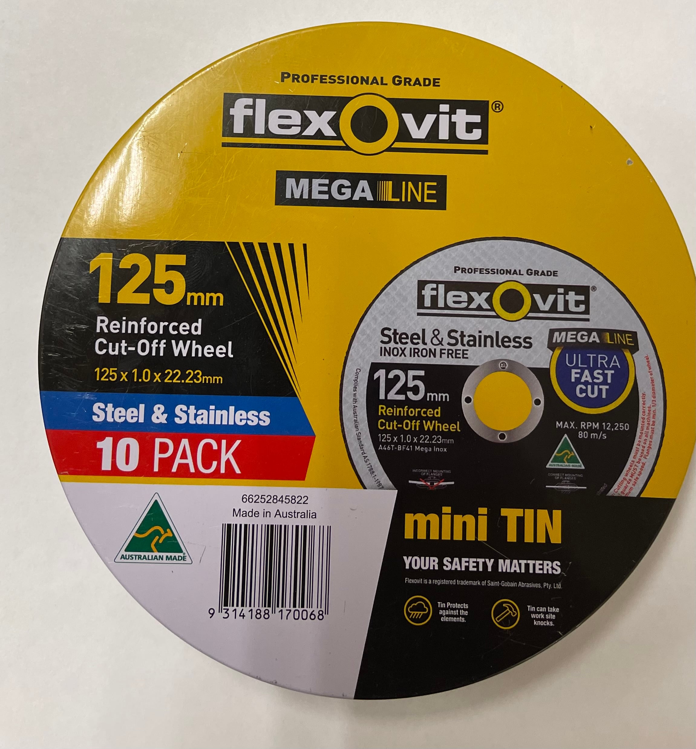 Cut Off Wheel Inox 125mm x 1.0 x 22 (Pkt 10) Brisbane & QLD