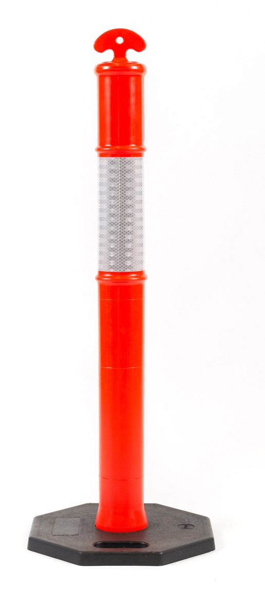 Bollard Orange T Top Post Only with Reflective Strip Brisbane & QLD